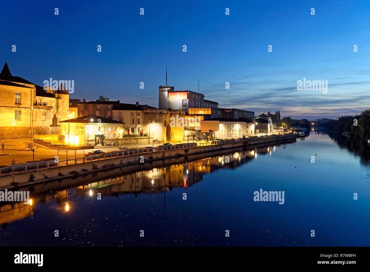 France, Charente, Cognac, the banks of the Charente river with the ...