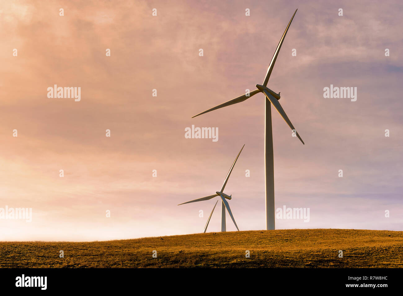 Two white wind turbines hi-res stock photography and images - Alamy