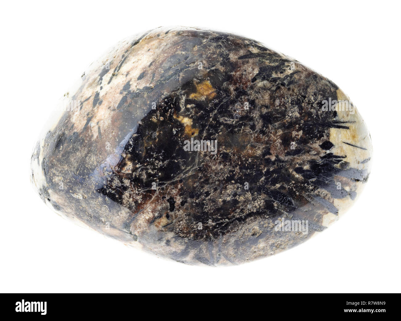 macro photography of natural mineral from geological collection - black ...
