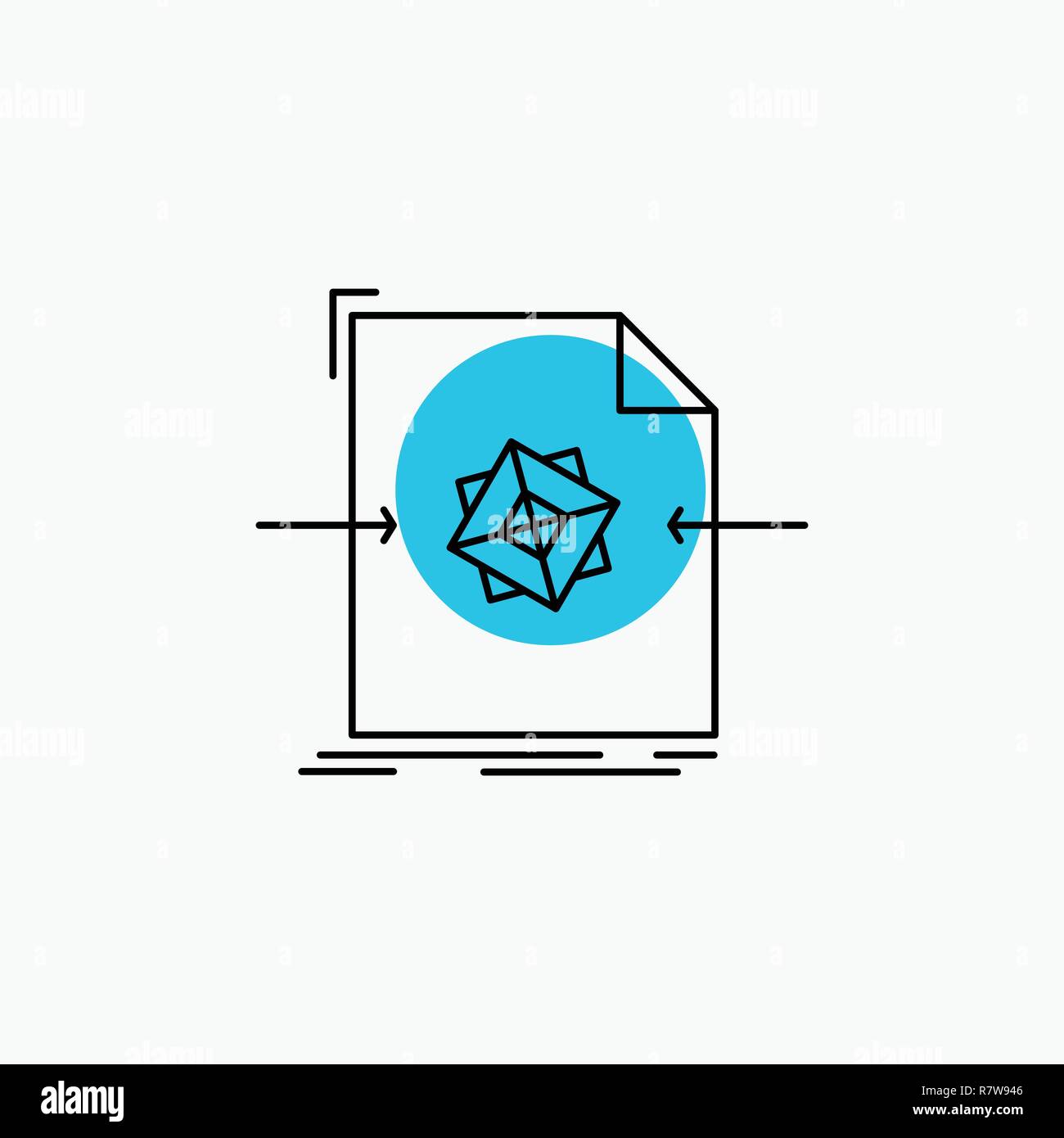 3d Document File Object Processing Line Icon Stock Vector Image And Art Alamy