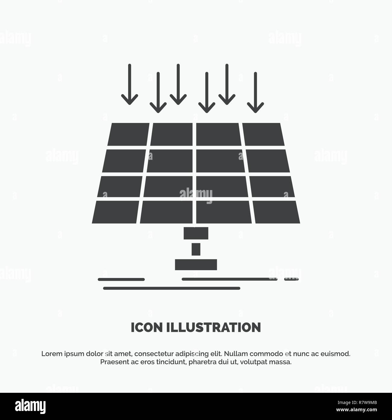 Solar, Panel, Energy, technology, smart city Icon. glyph vector gray ...