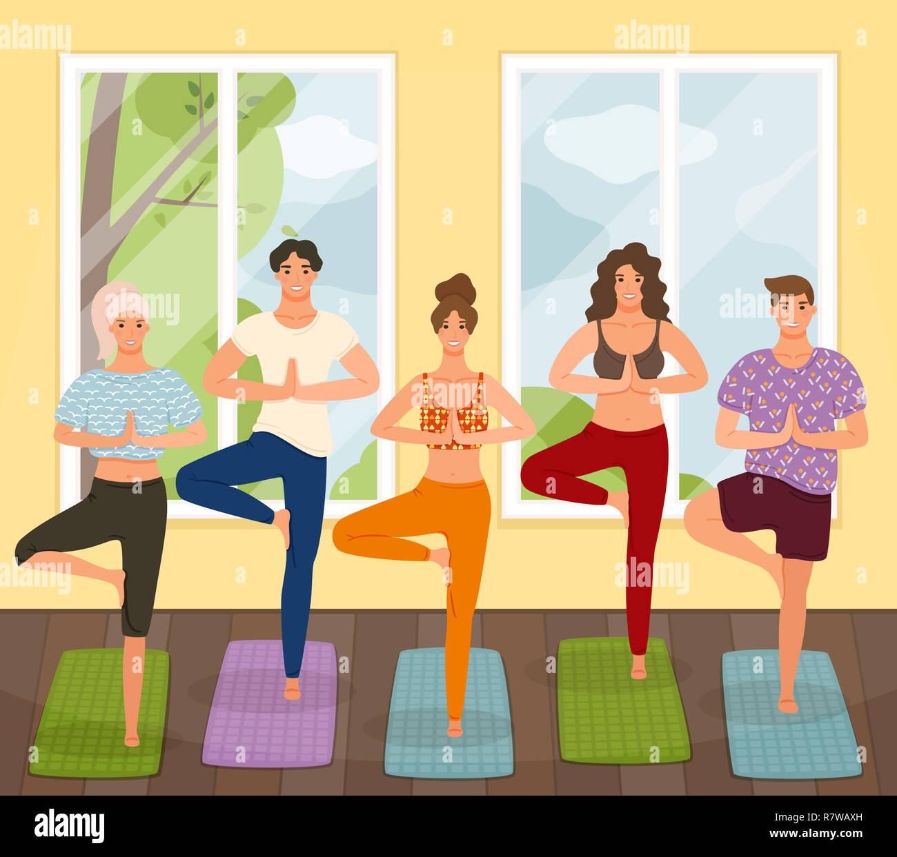 Yoga cartoon hi-res stock photography and images - Alamy