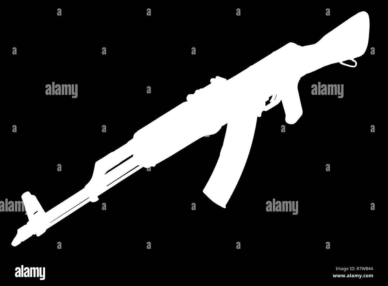 AK - 47 (AKM) assault rifle black silhouette Stock Photo - Alamy