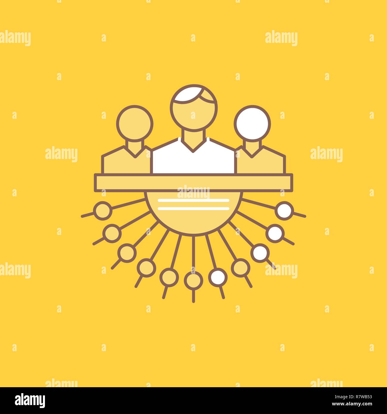 Allocation, group, human, management, outsource Flat Line Filled Icon ...