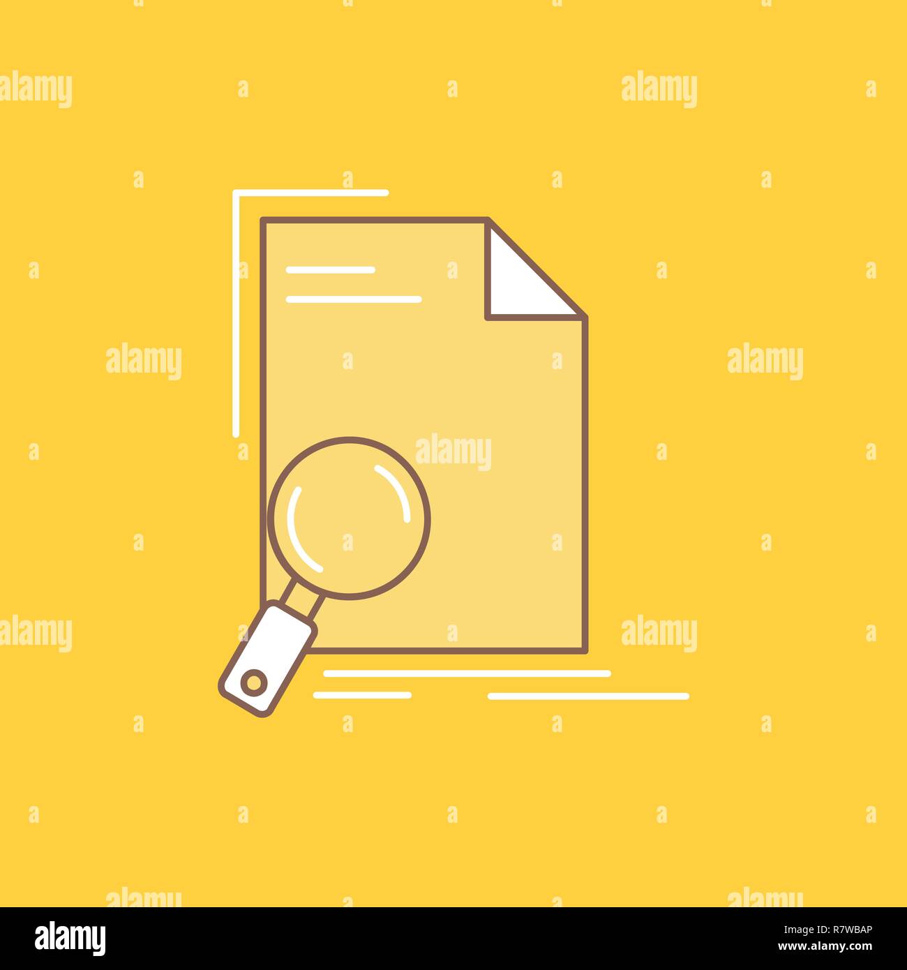 Analysis Document File Find Page Flat Line Filled Icon Beautiful