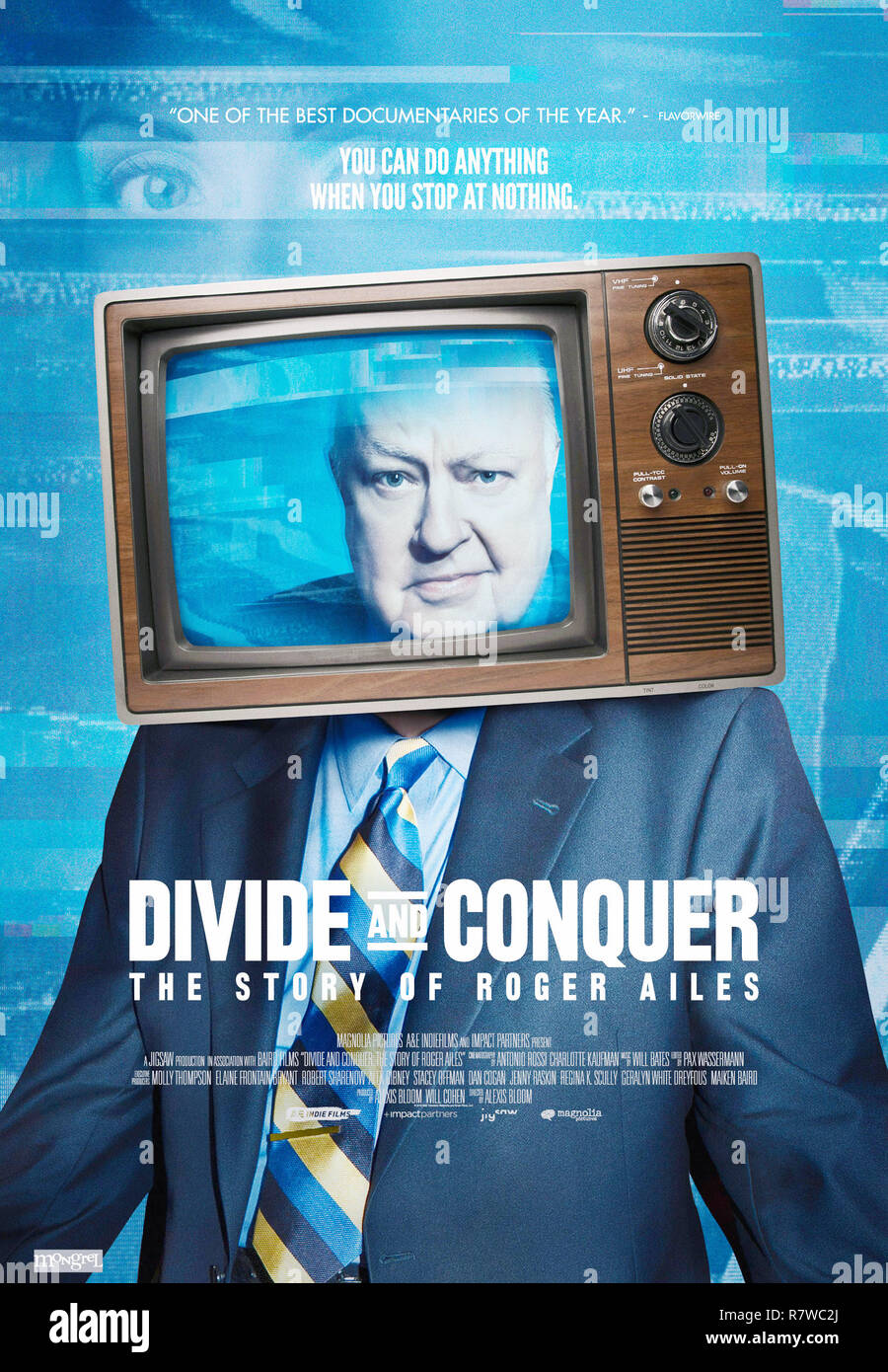 DIVIDE AND CONQUER: THE STORY OF ROGER AILES, Canadian poster, Roger ...