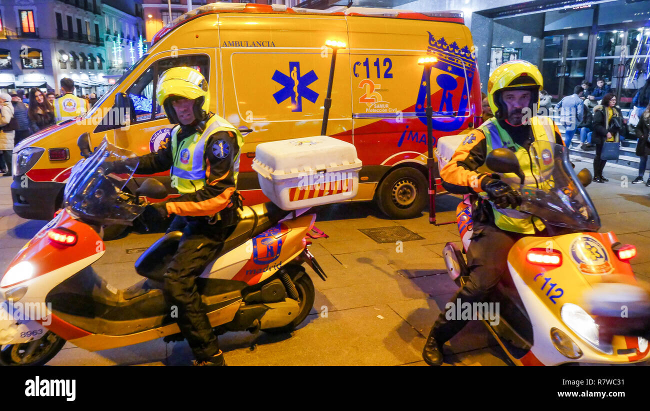 Emergency Rescue Mobile Units, Madrid, Spain Stock Photo - Alamy