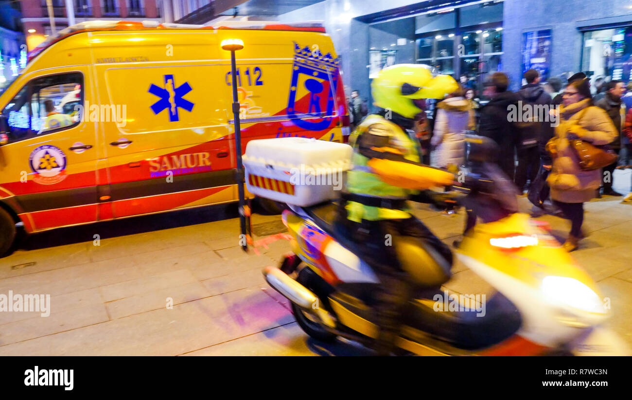 Emergency Rescue Mobile Units, Madrid, Spain Stock Photo - Alamy
