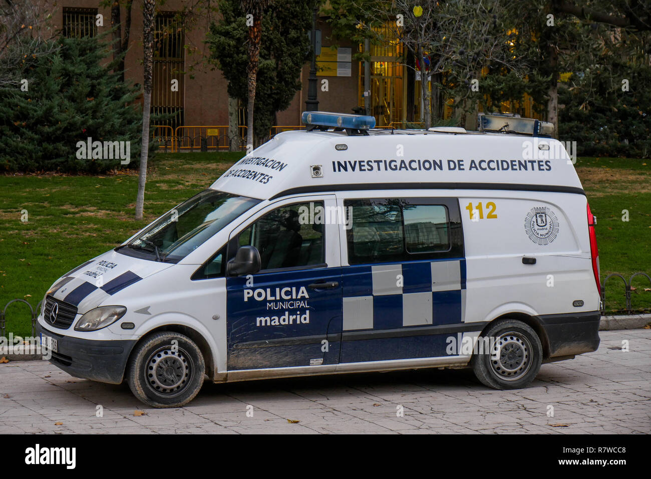 Madrid Municipal Police vehicle, Madrid, Spain Stock Photo - Alamy