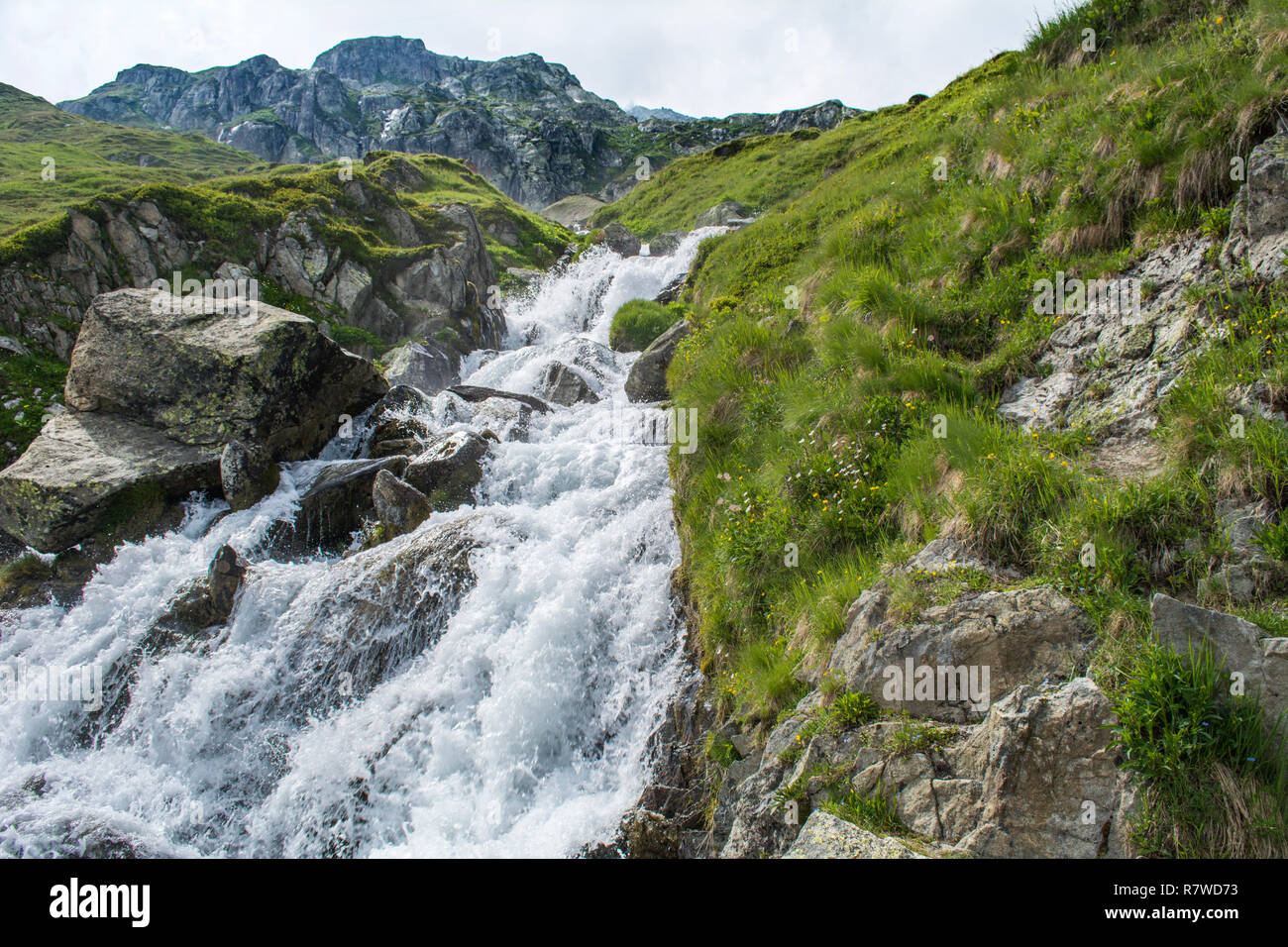 Mountain river in Alps Stock Photo - Alamy