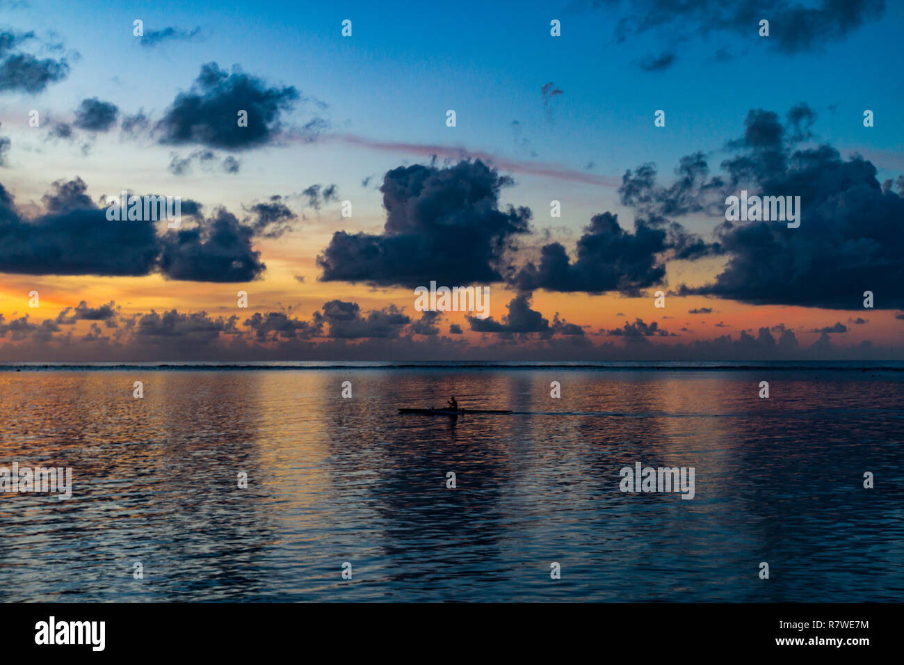 Sunset of Tahiti island, French Polynesia Stock Photo - Alamy
