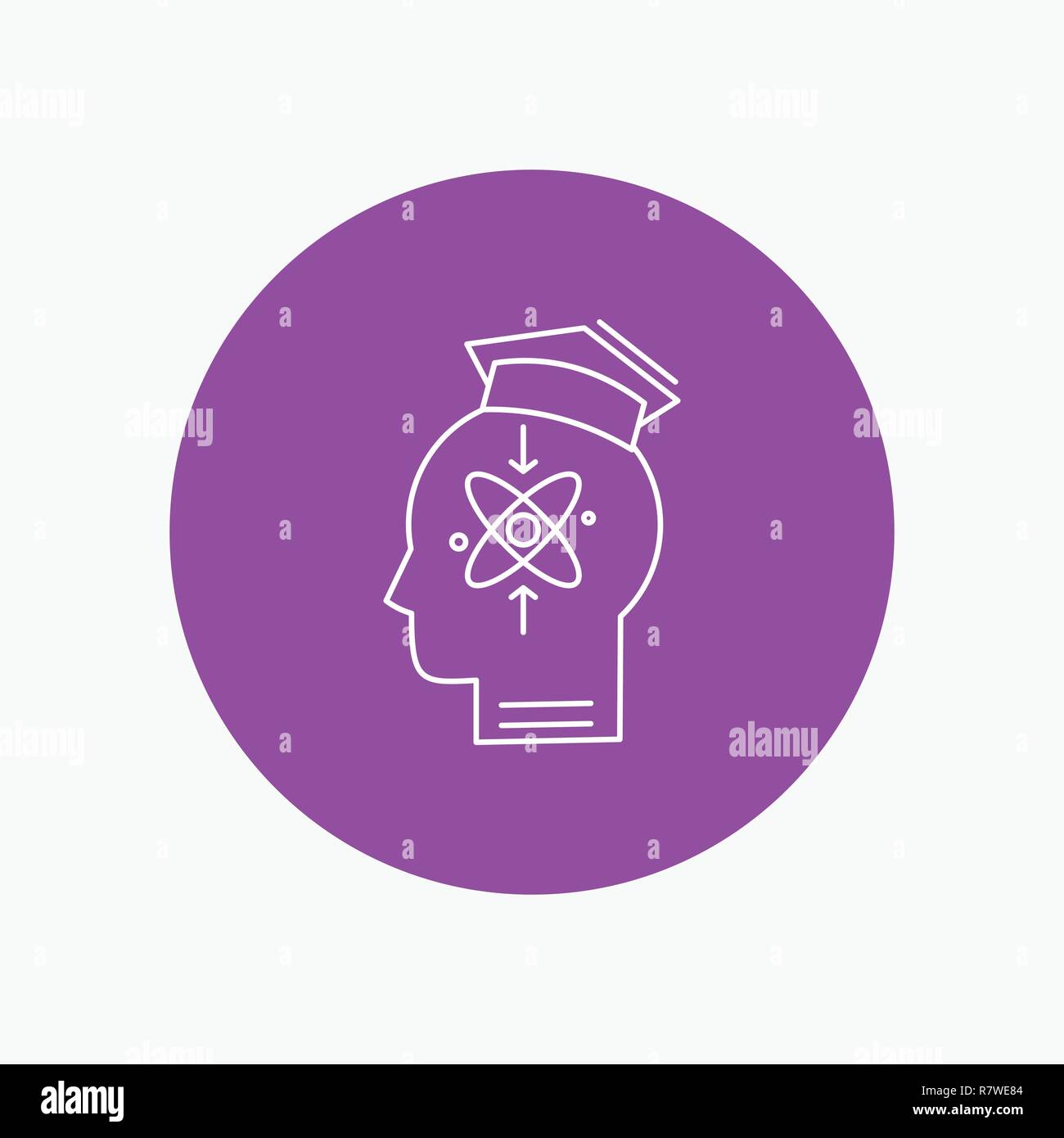 capability, head, human, knowledge, skill White Line Icon in Circle ...