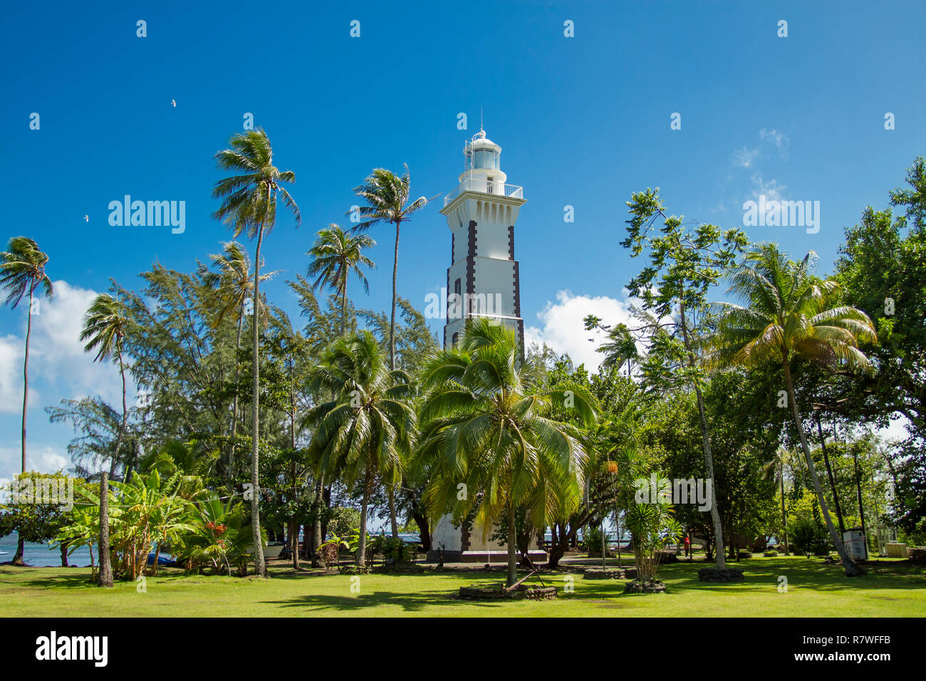 Lighthouse of Venus point, Tahiti island, French Polynesia Stock Photo ...