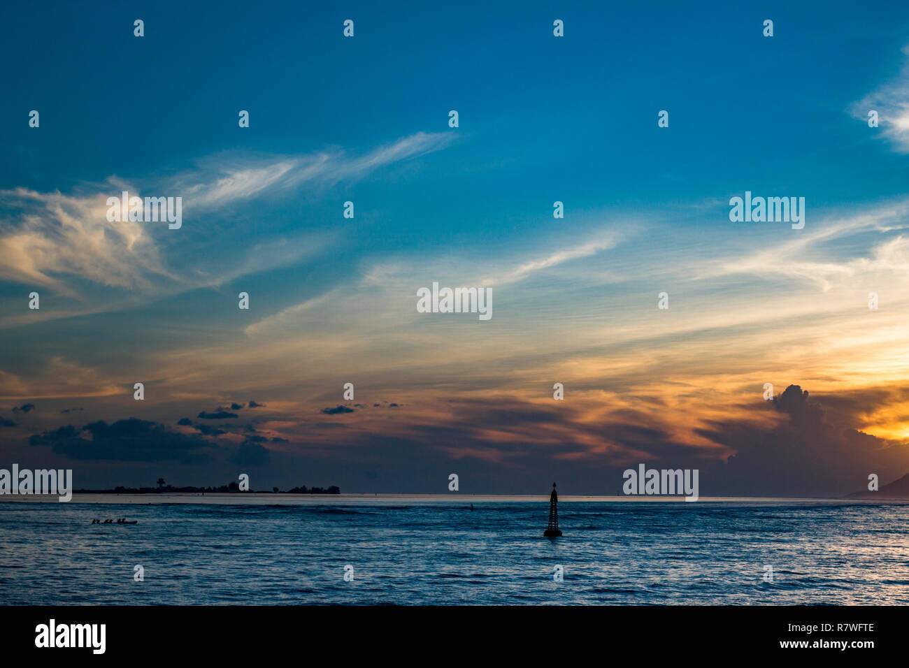 Sunset of Tahiti island, French Polynesia Stock Photo - Alamy