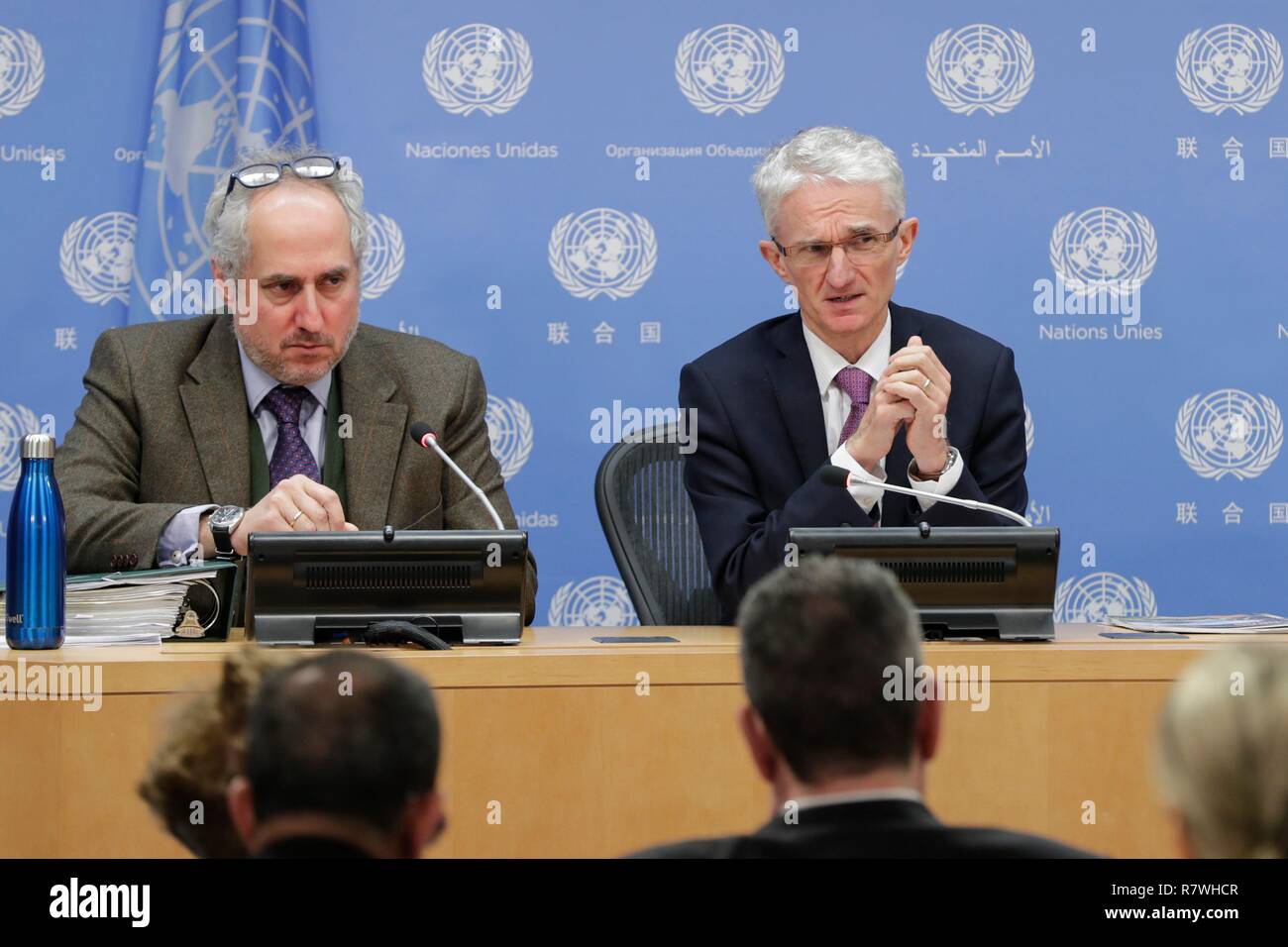 United Nations, New York, USA, December 10, 2018 - Mark Lowcock (R), UN ...