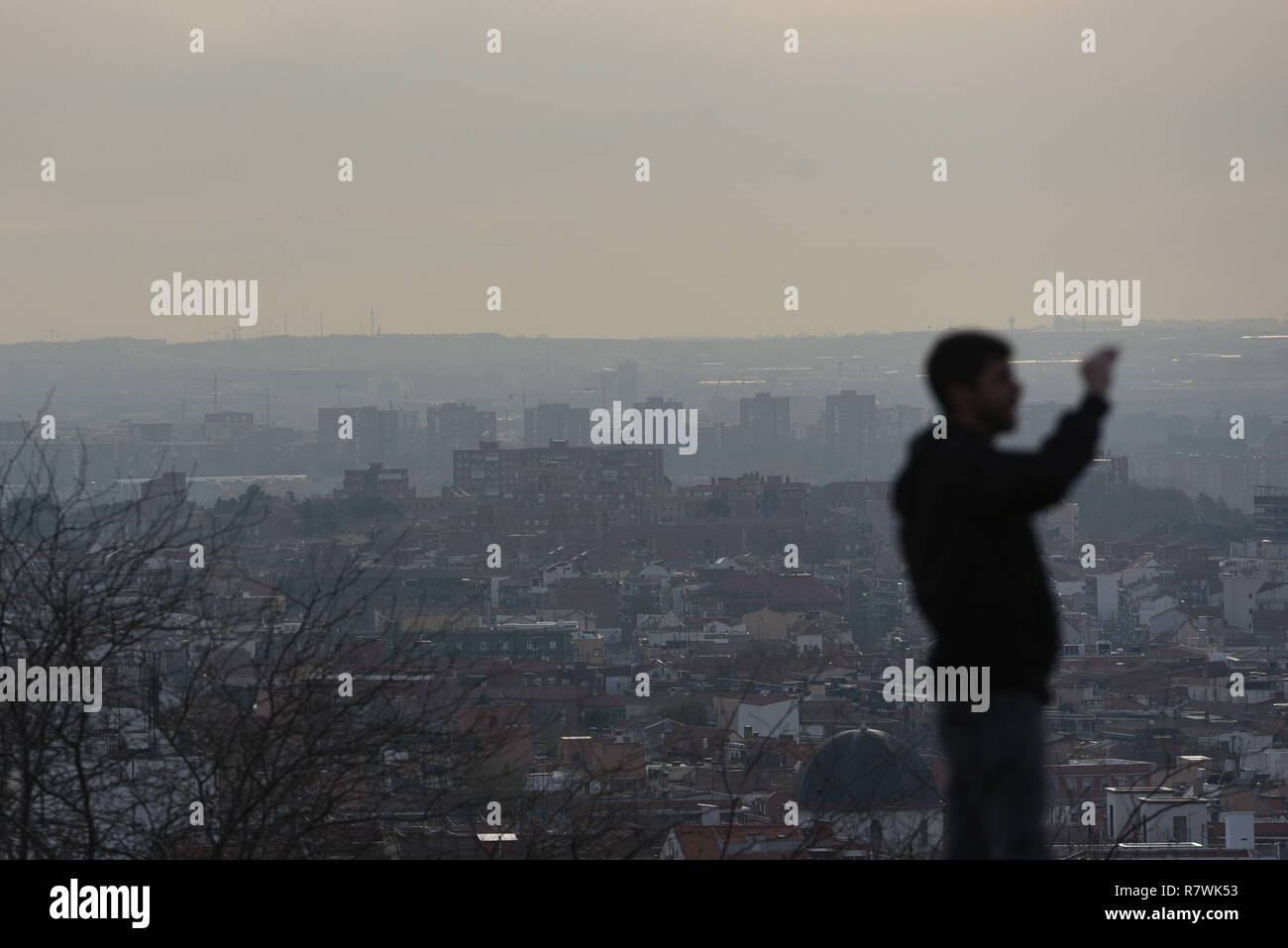 Madrid, madrid, Spain. 11th Dec, 2018. A man seen enjoying the view ...