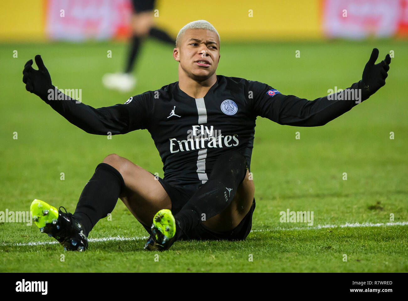 Rajko Mitic Stadium, Belgrade, Serbia. 11th Dec, 2018. Kylian Mbappe of ...