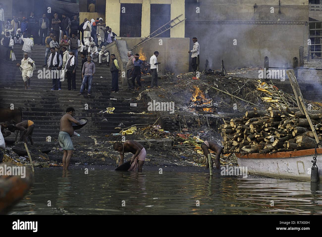 July 22, 2018 - Varanasi, Uttar Pradesh, India - The Cremation Ghats ...