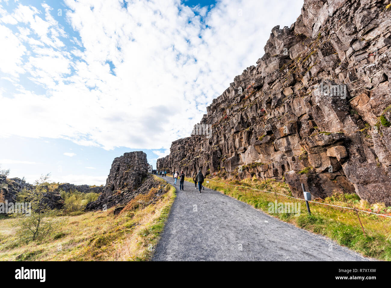 Thingvellir, Iceland - September 20, 2018: National Park canyon ...