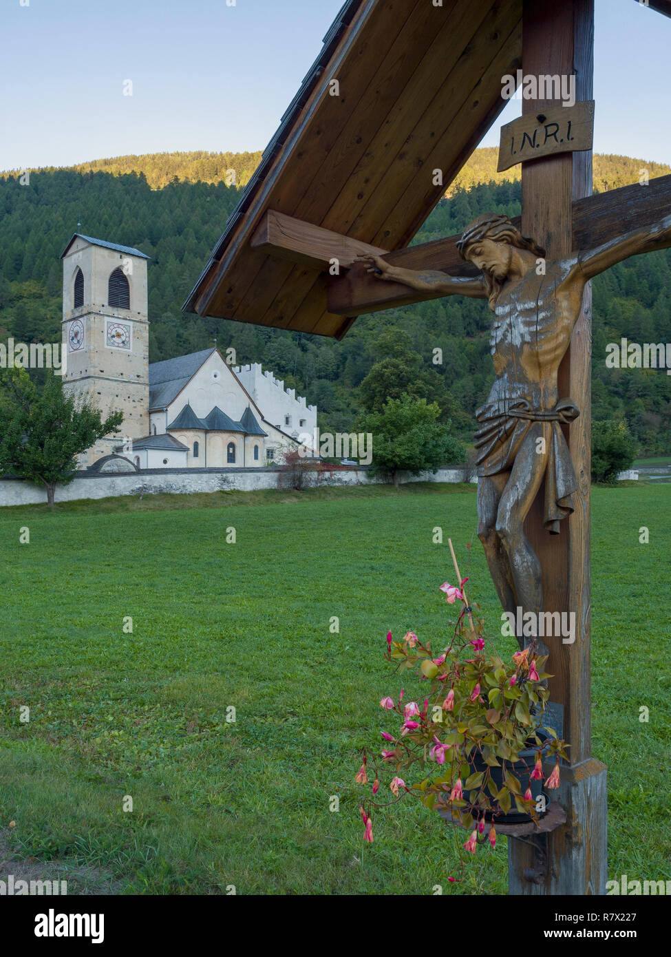 Benedictine monastery in Müstair, Val Müstair-Münster Valley, Engadine ...