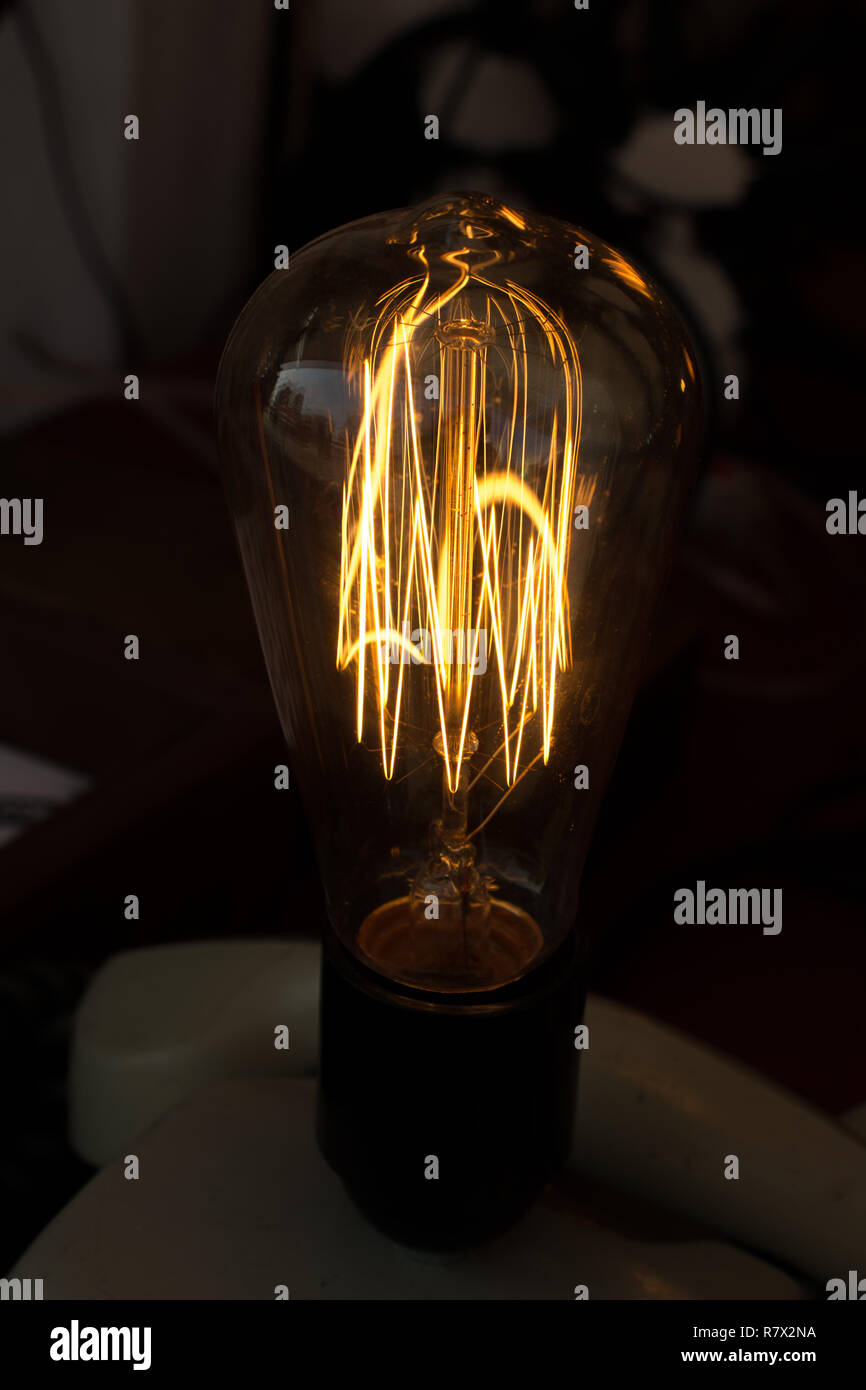 Decorative style filament light bulbs in view Stock Photo - Alamy