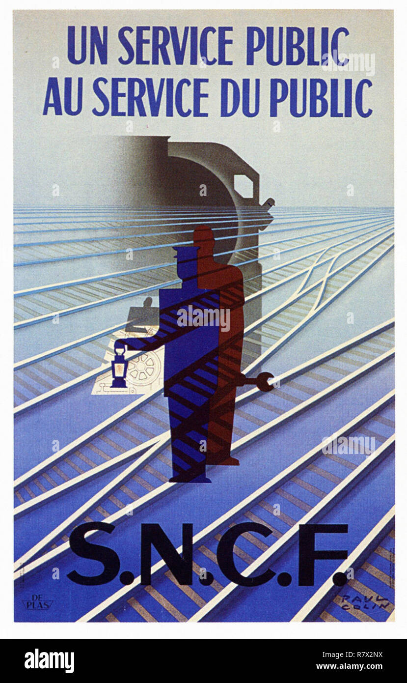 Sncf French National Railways - Vintage Travel Poster Stock Photo - Alamy