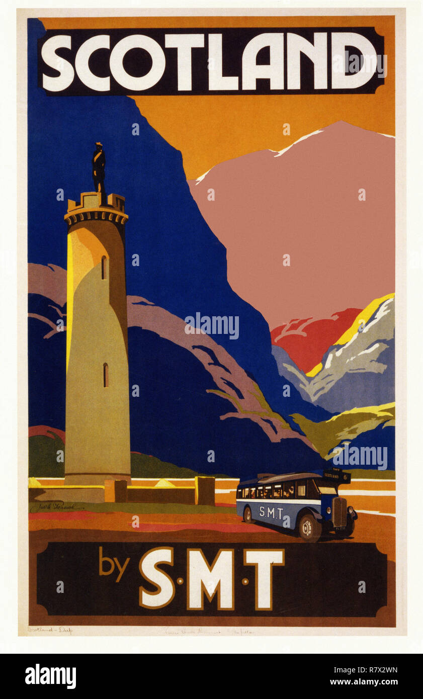 Scotland By SMT - Vintage Travel Poster Stock Photo - Alamy