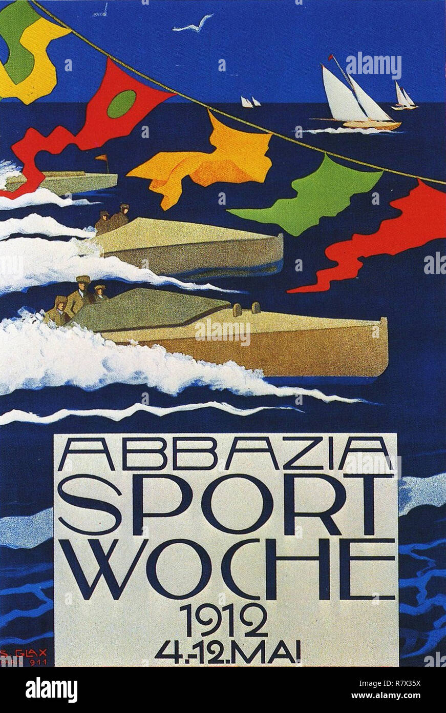 Abbazia Sport Woche 1912 - Vintage Travel Poster Stock Photo - Alamy