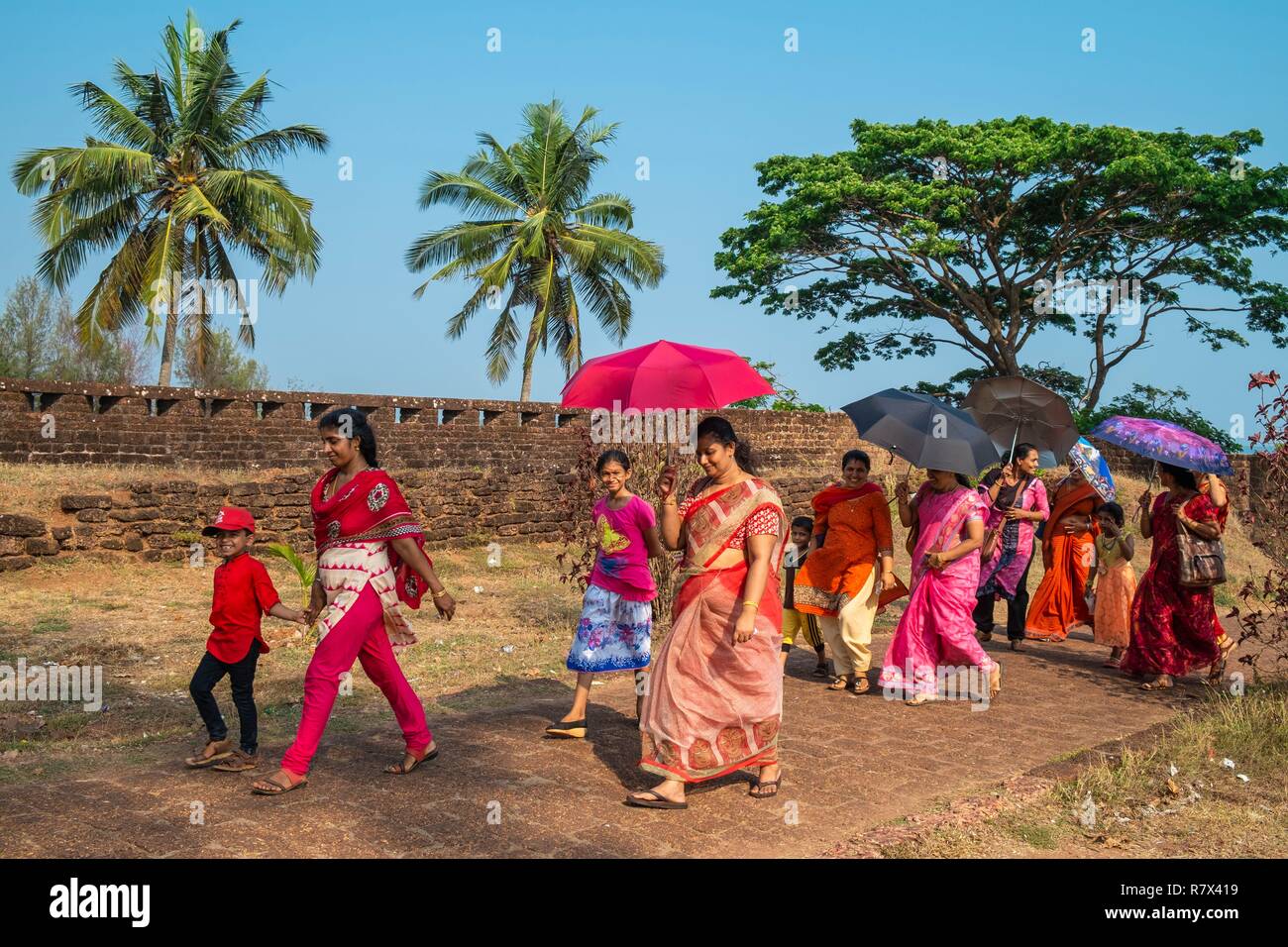 India, state of Kerala, Cannamore or Kannur, school outing at Sant ...