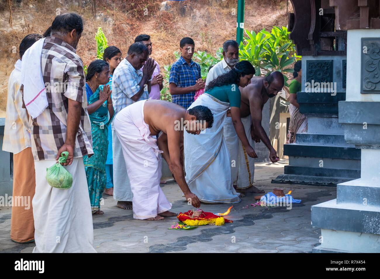 India, state of Kerala, Varkala, Papanasam Beach or Varkala Beach at ...