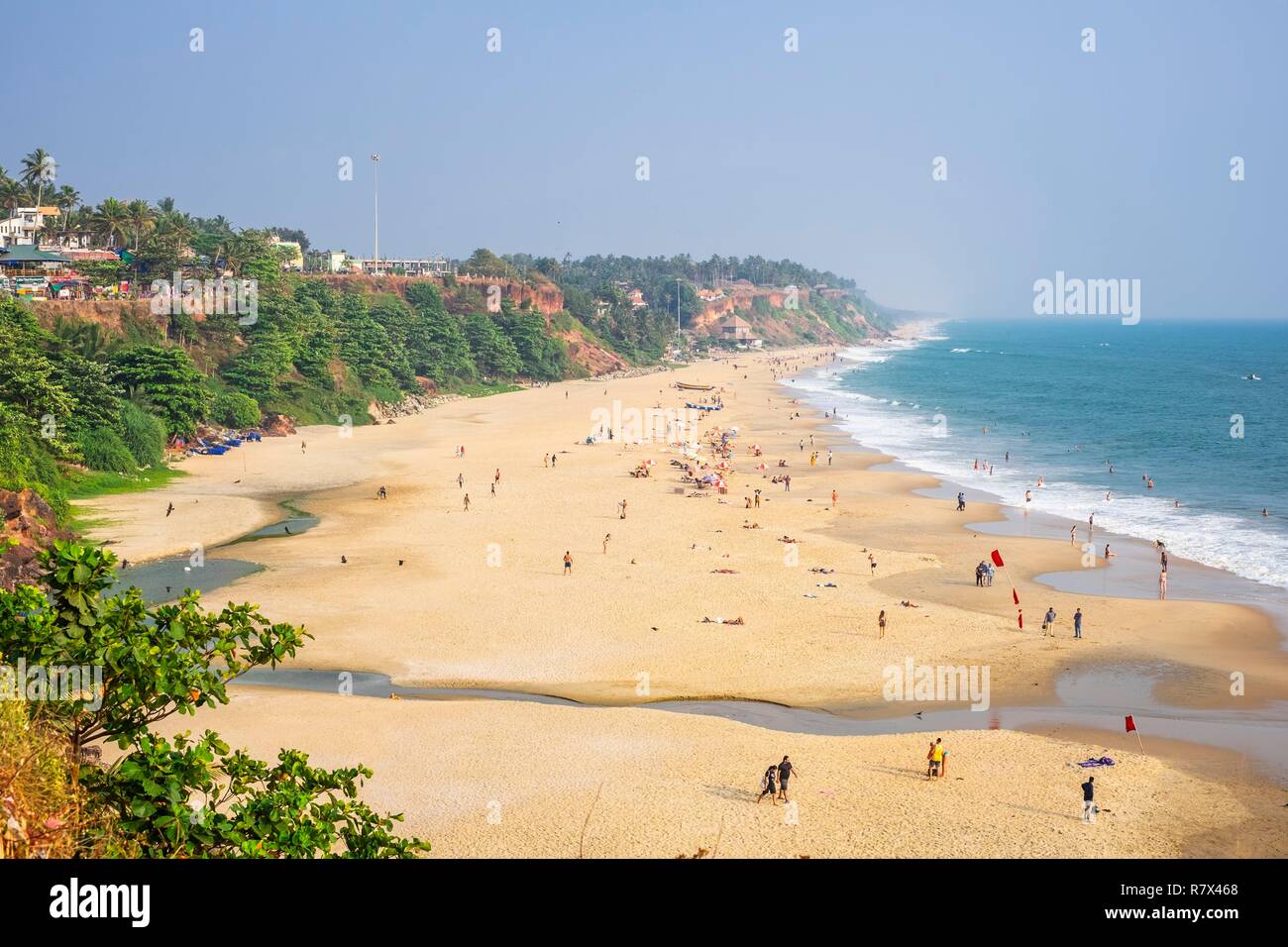 India, state of Kerala, Varkala, Papanasam Beach or Varkala Beach at ...