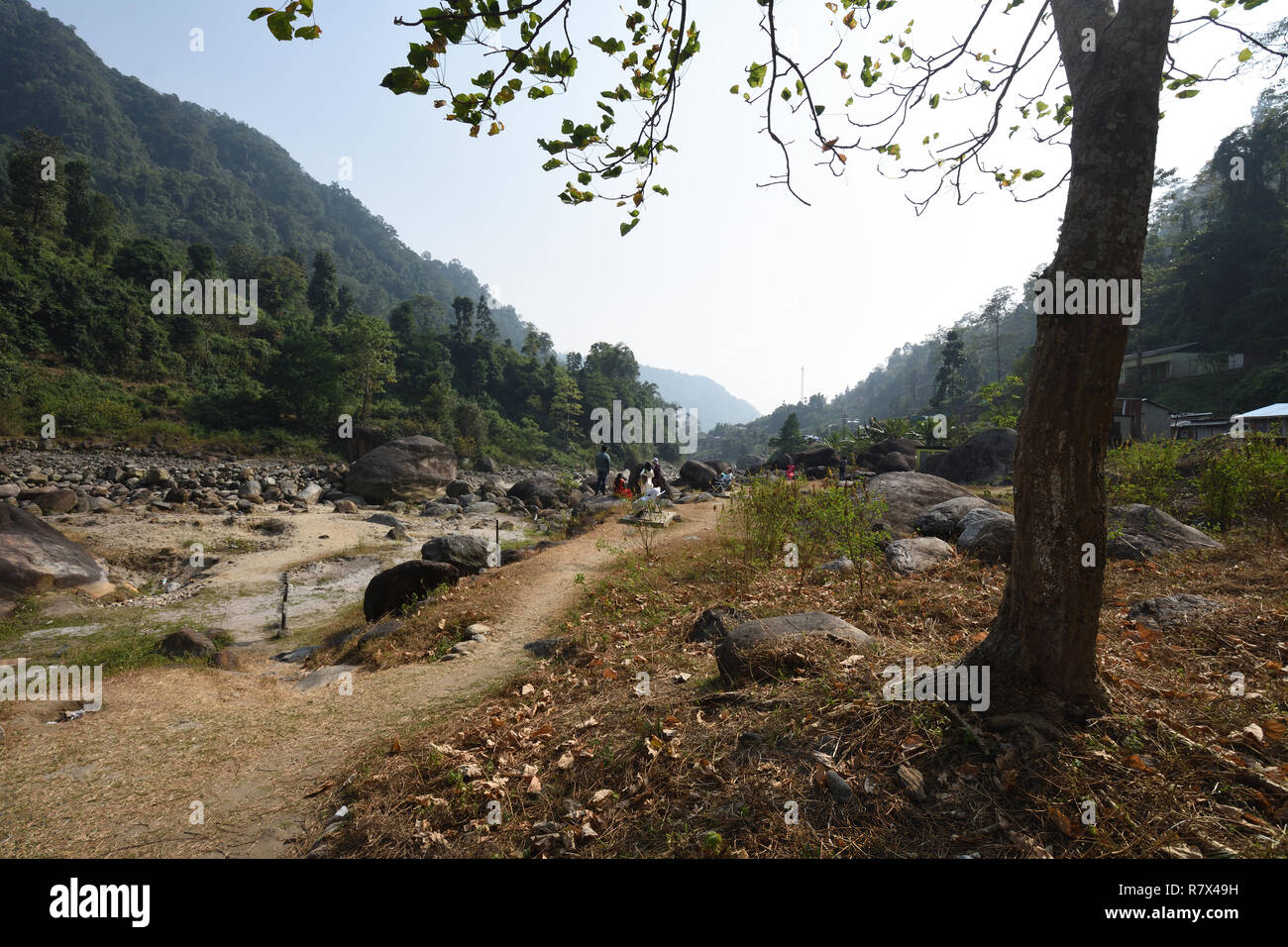 River Jaldhaka of Bhutan-India border at Bindu in Darjeeling district ...