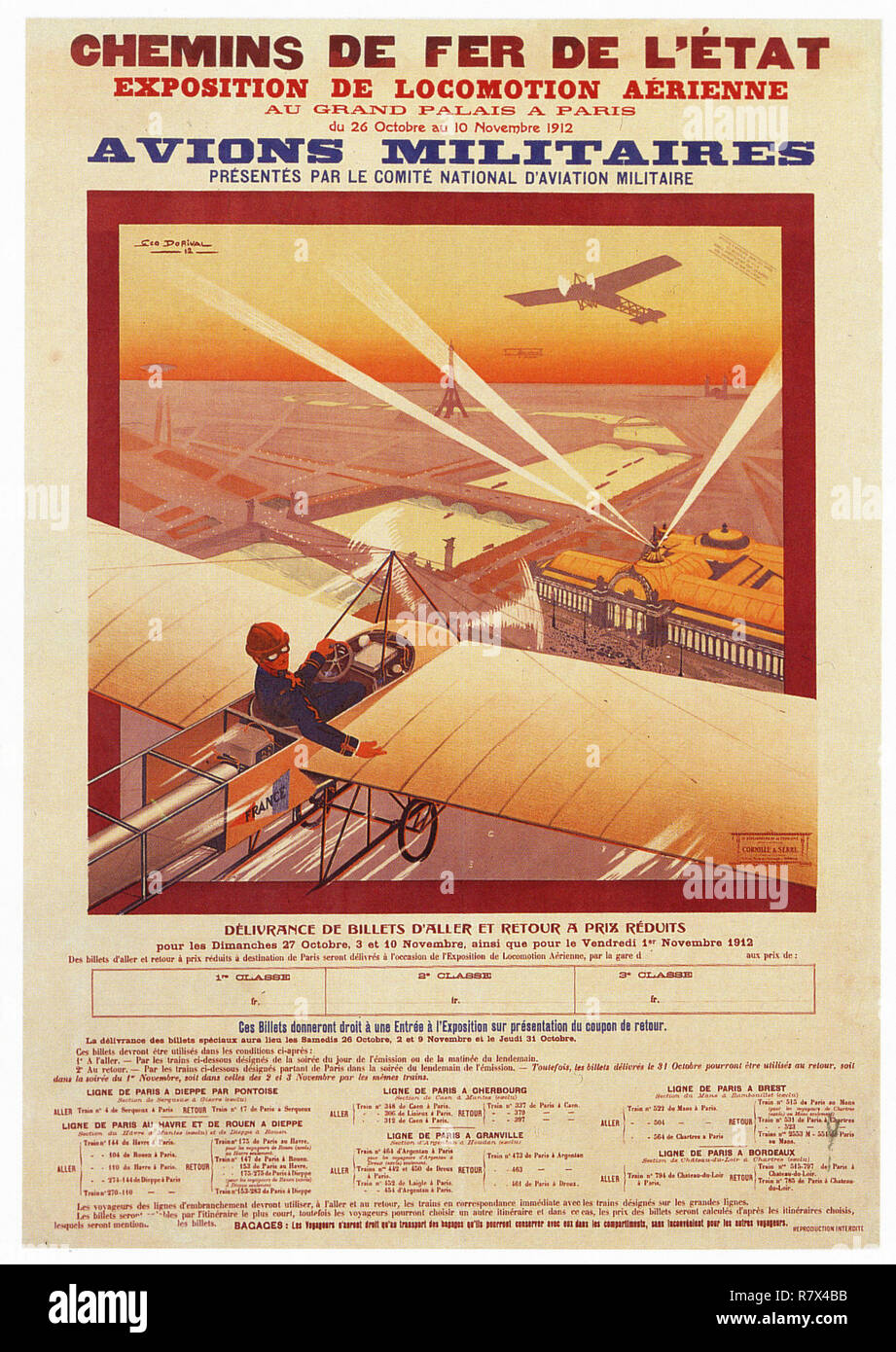 Avions Militaires 1912 - Vintage Travel Poster Stock Photo - Alamy