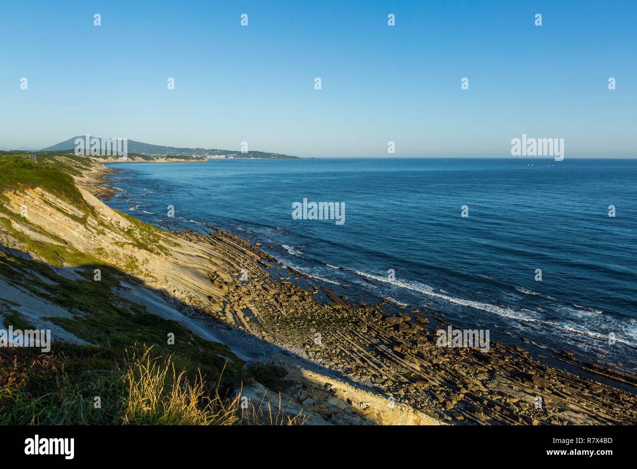 France, Pyrenees Atlantique, Pays Basque, Urrugne, the cliffs of Flysch ...