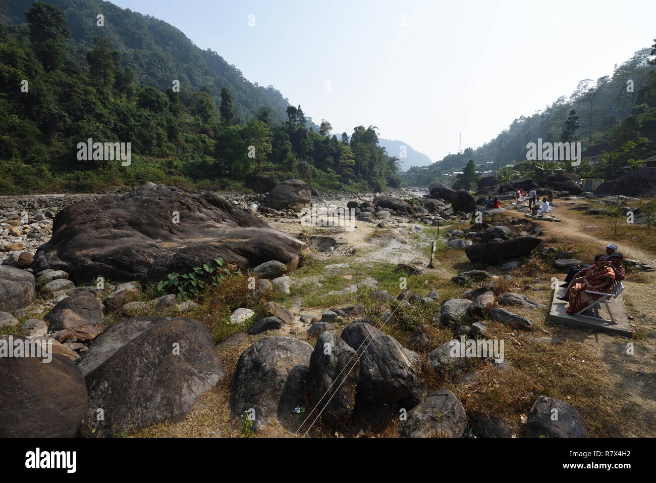 River Jaldhaka of Bhutan-India border at Bindu in Darjeeling district ...