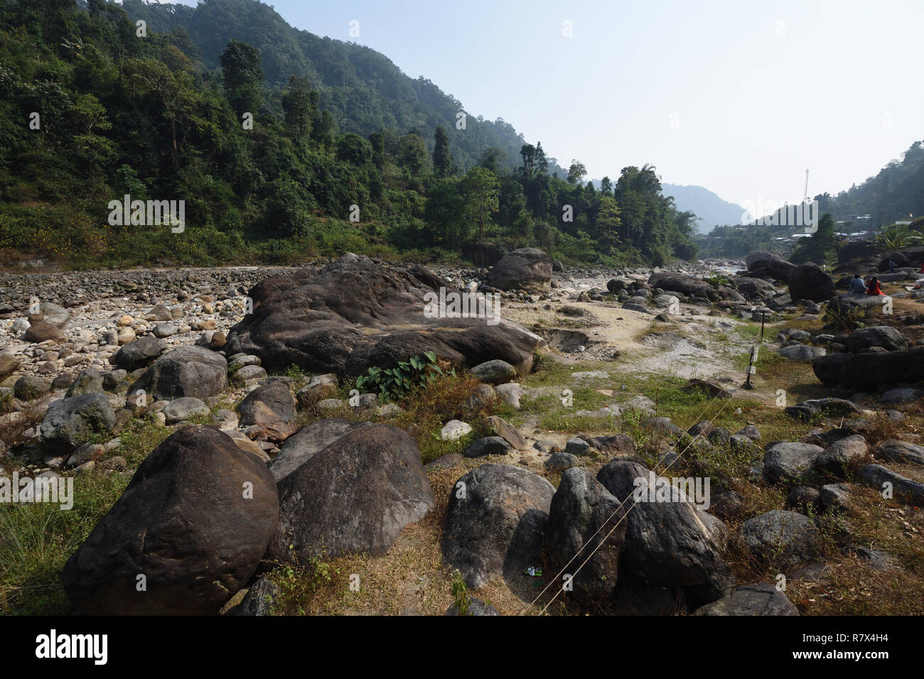 River Jaldhaka of Bhutan-India border at Bindu in Darjeeling district ...