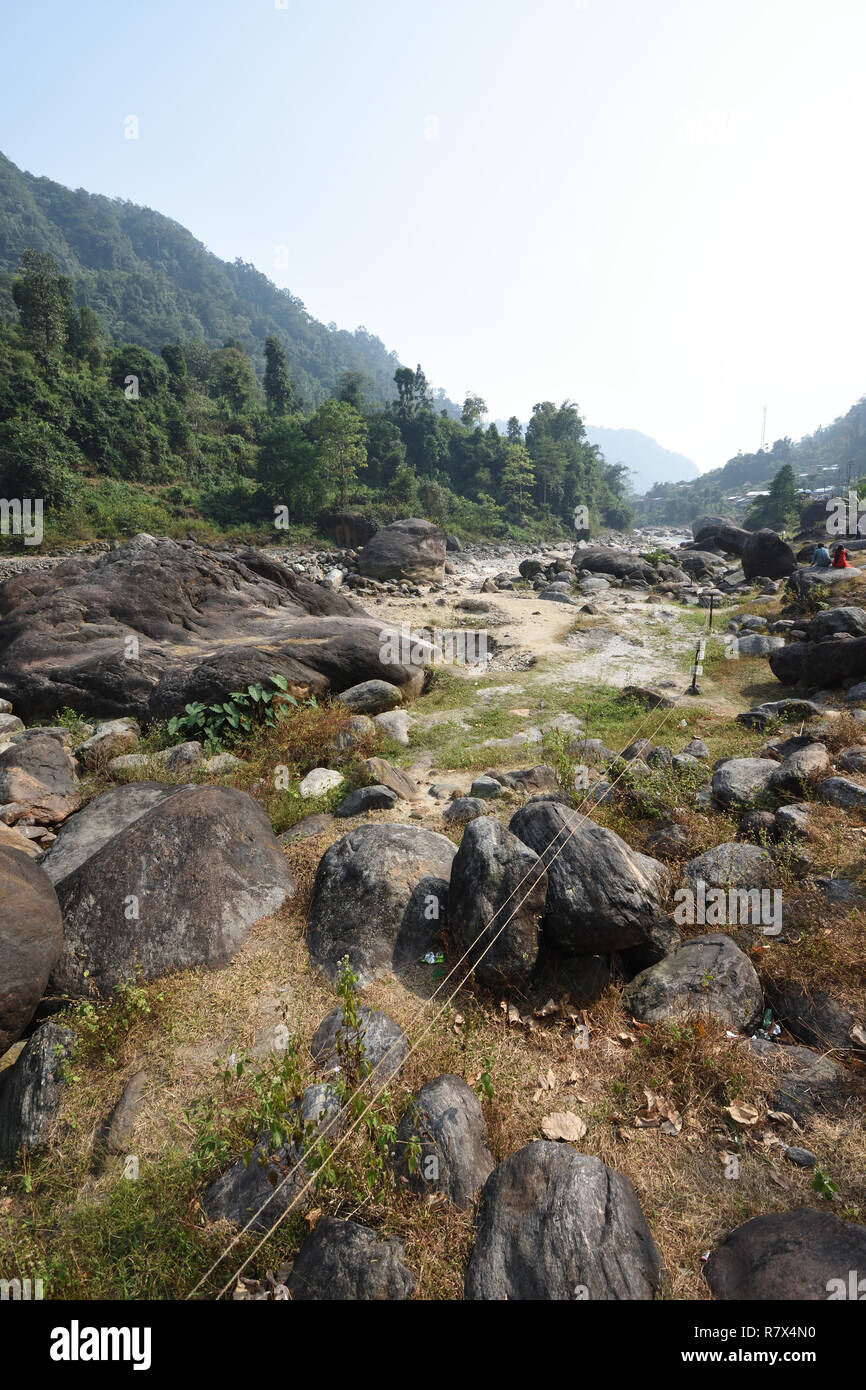 River Jaldhaka of Bhutan-India border at Bindu in Darjeeling district ...