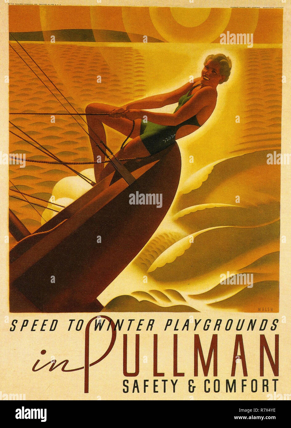 Pullman - Vintage Travel Poster Stock Photo - Alamy