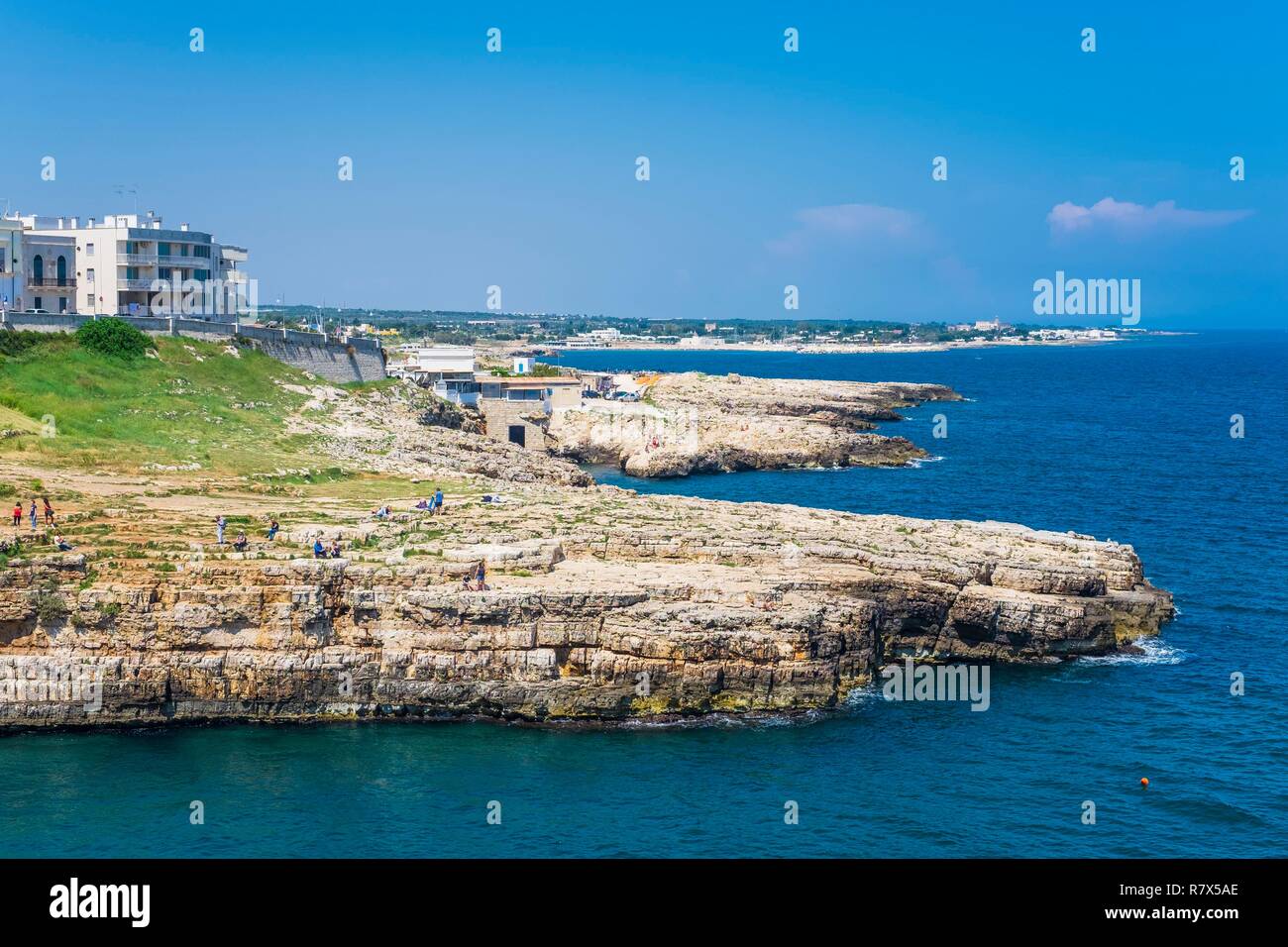 Italy, Apulia, Polignano a Mare, Lungomare Domenico Modugno Stock Photo ...
