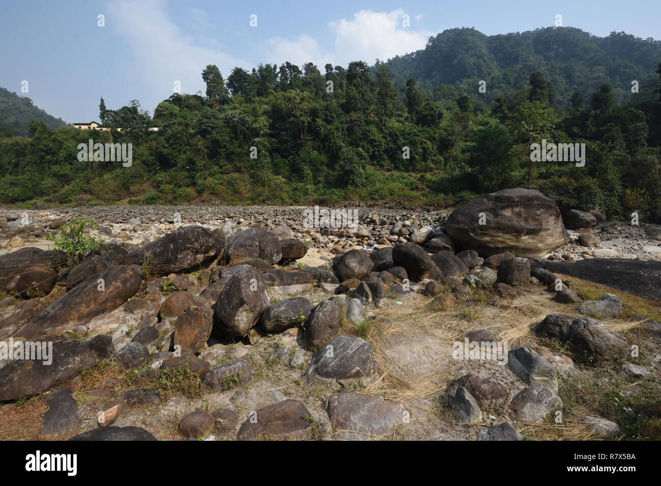 River Jaldhaka of Bhutan-India border at Bindu in Darjeeling district ...