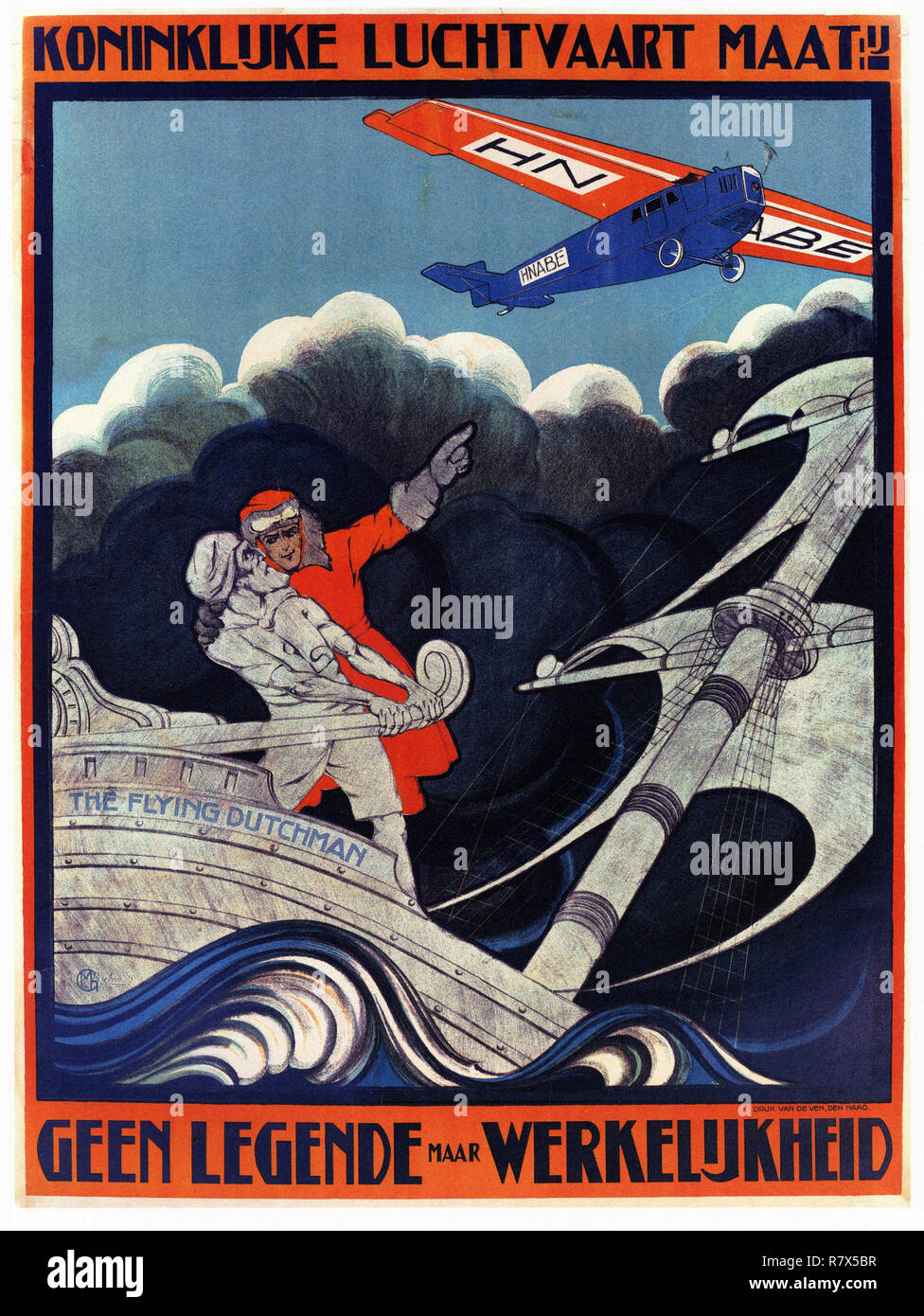 Klm The Flying Dutchman - Vintage Travel Poster Stock Photo - Alamy