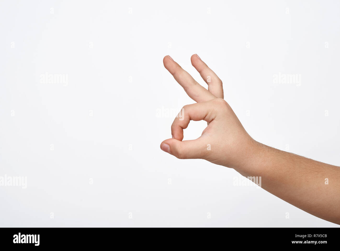 Child hand shows the ok sign Stock Photo - Alamy