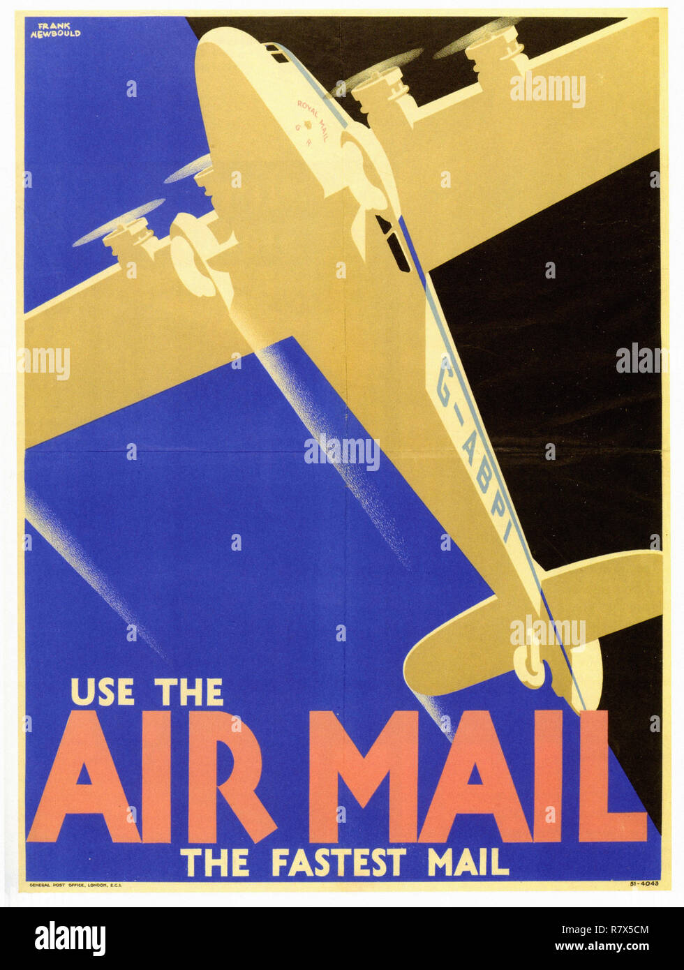 Use The Fastest Mail - Vintage Travel Poster Stock Photo - Alamy