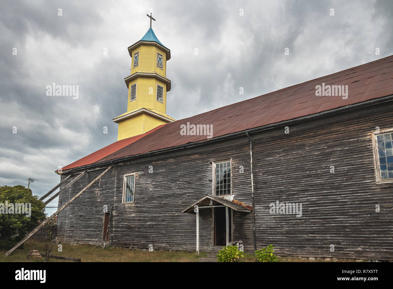 Chonchi Church at Plaza de Armas Square - Chonchi, Chiloe Island, Chile ...