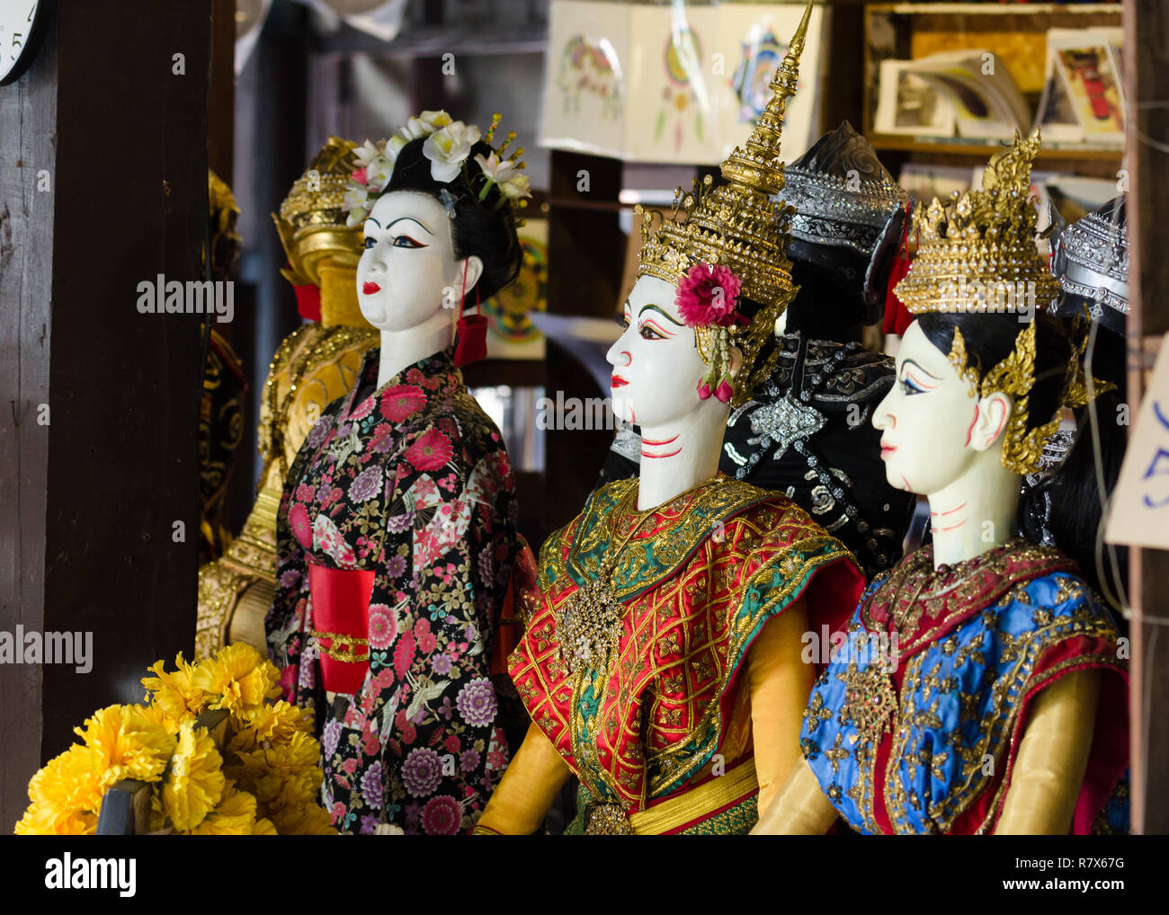 Traditional Thai puppets at Baan Silapin Artist's House in Bangkok ...