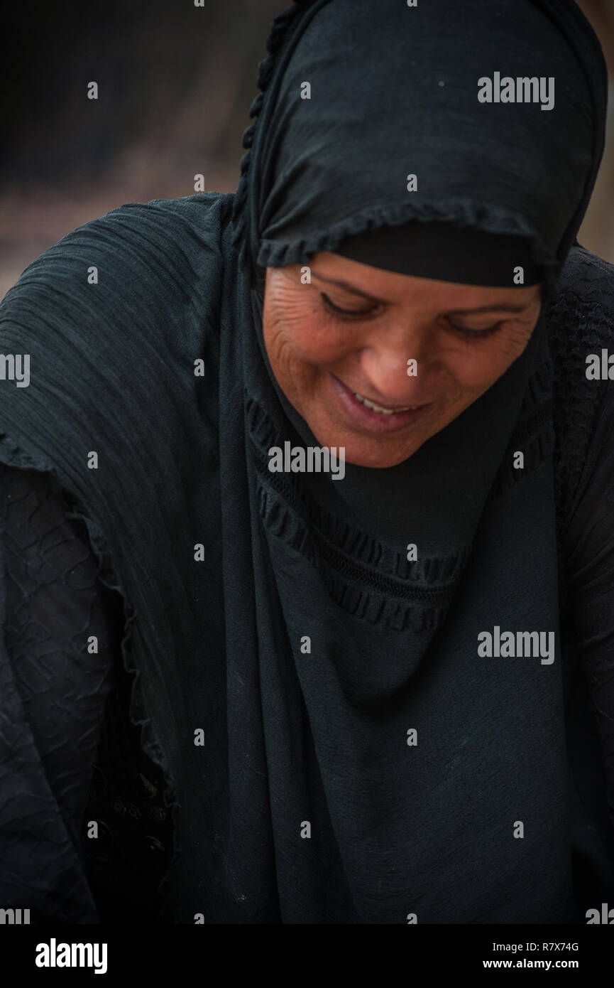 Um Haidar, a Marsh Arab woman seen in the Al-Chibayish in the Southern ...