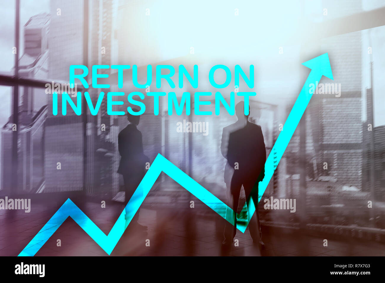 ROI - Return on investment. Stock trading and financial growth concept ...