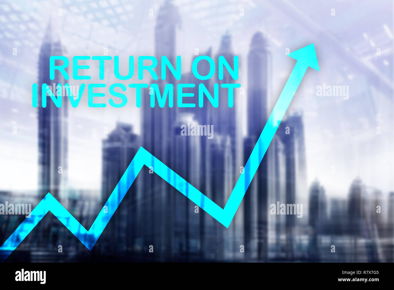 ROI - Return on investment. Stock trading and financial growth concept ...