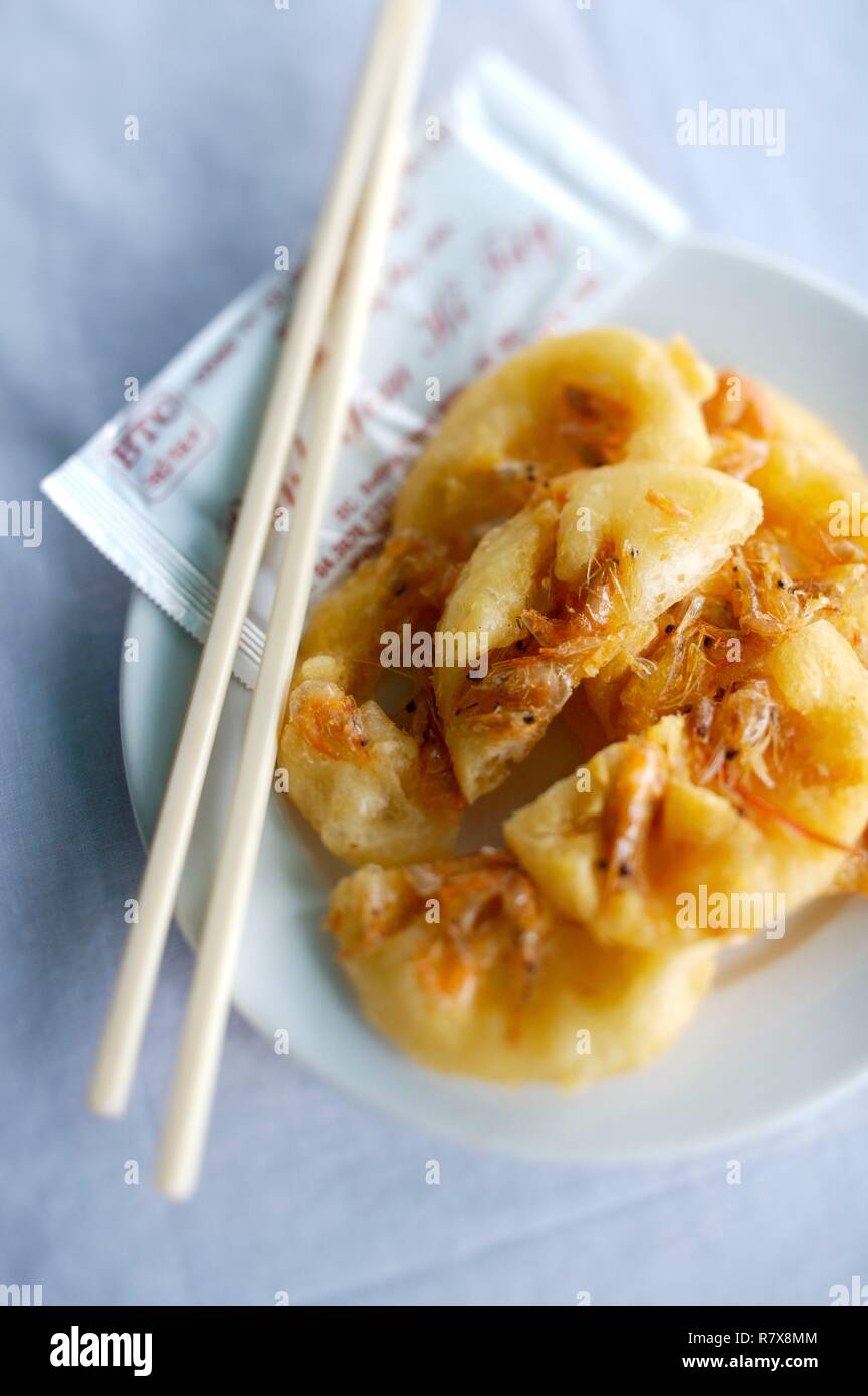 Vietnam, Hanoi, dried prawn donut banh tom ho tay Stock Photo - Alamy
