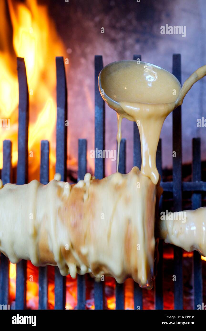 France, Aveyron, cake on the spit Stock Photo - Alamy